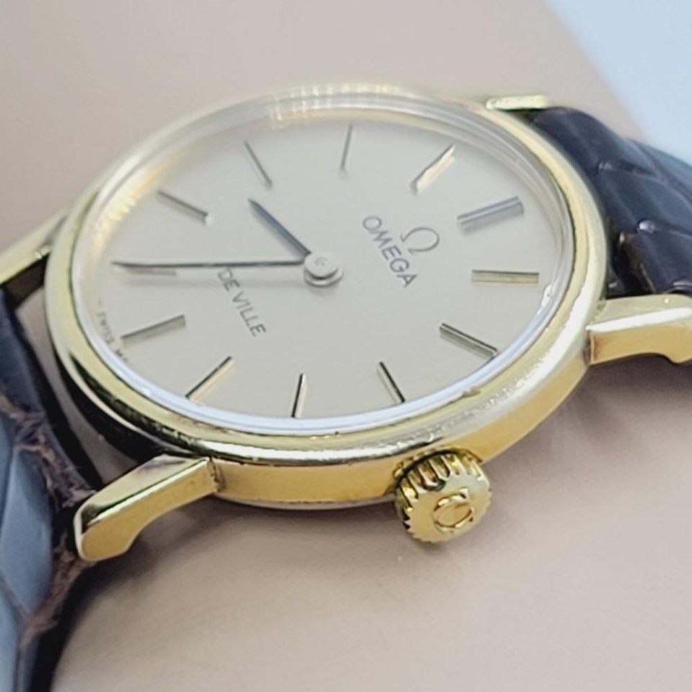 Omega Gold 18k Plated Deville Vintage Ladies Watch - Gem